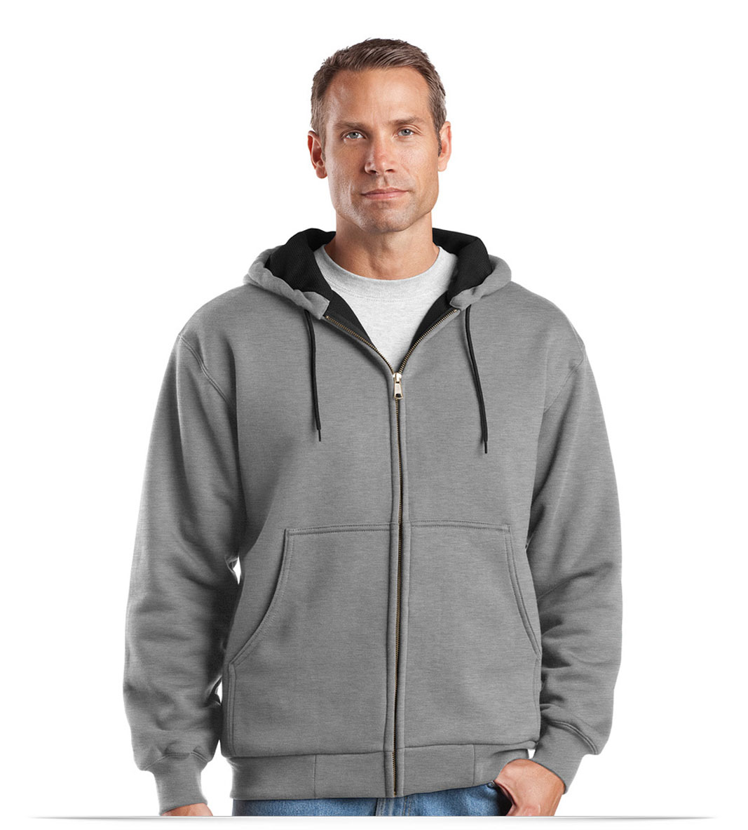 Custom Work Jacket Full Zip Hooded with Embroidery Logo