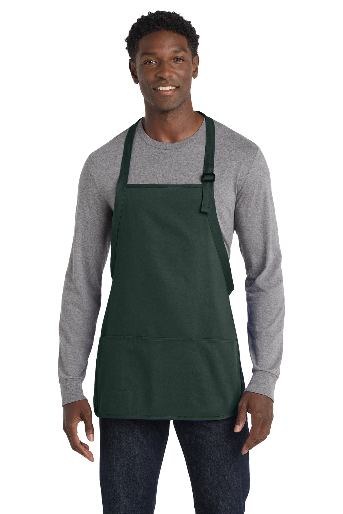 Custom Medium Length Bib Apron with Logo | Embroidered Aprons