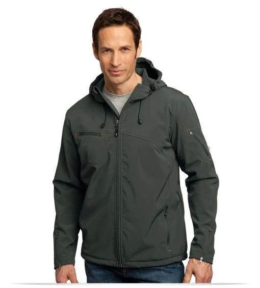 Textured Hooded Soft Shell Jacket with Custom Logo At AllStar
